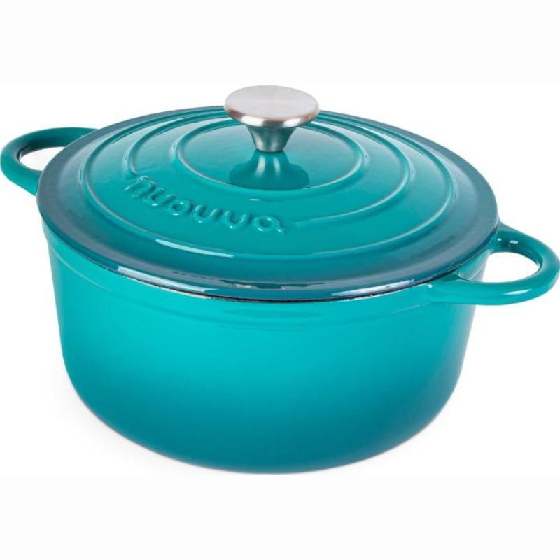 Cast Iron Dutch Oven with Lid, Casserole Pot - 24cm - 4.7L (Multiple C ...
