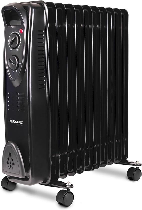 Energy Efficient Electric Heater | 11 Fin, 2500W, 3 Heat Settings | Nu ...