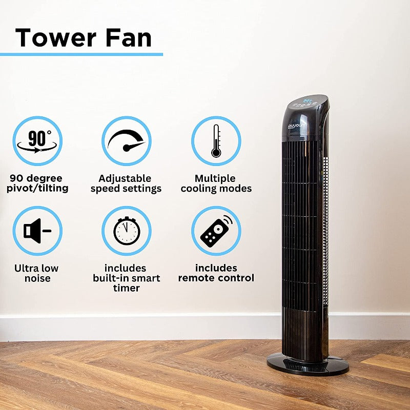 Electric Oscillating Tower Fan - 33 Inches (Black/White) – Koch & Köchin