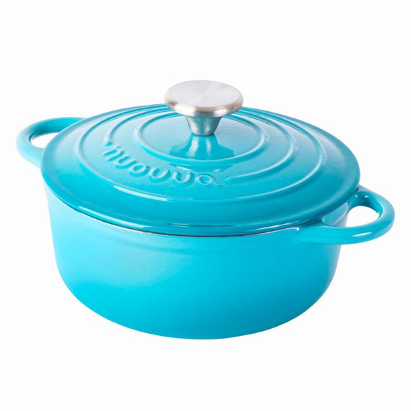 Light Blue Cast Iron Dutch Oven with Lid - 2L, 20cm – Koch & Köchin