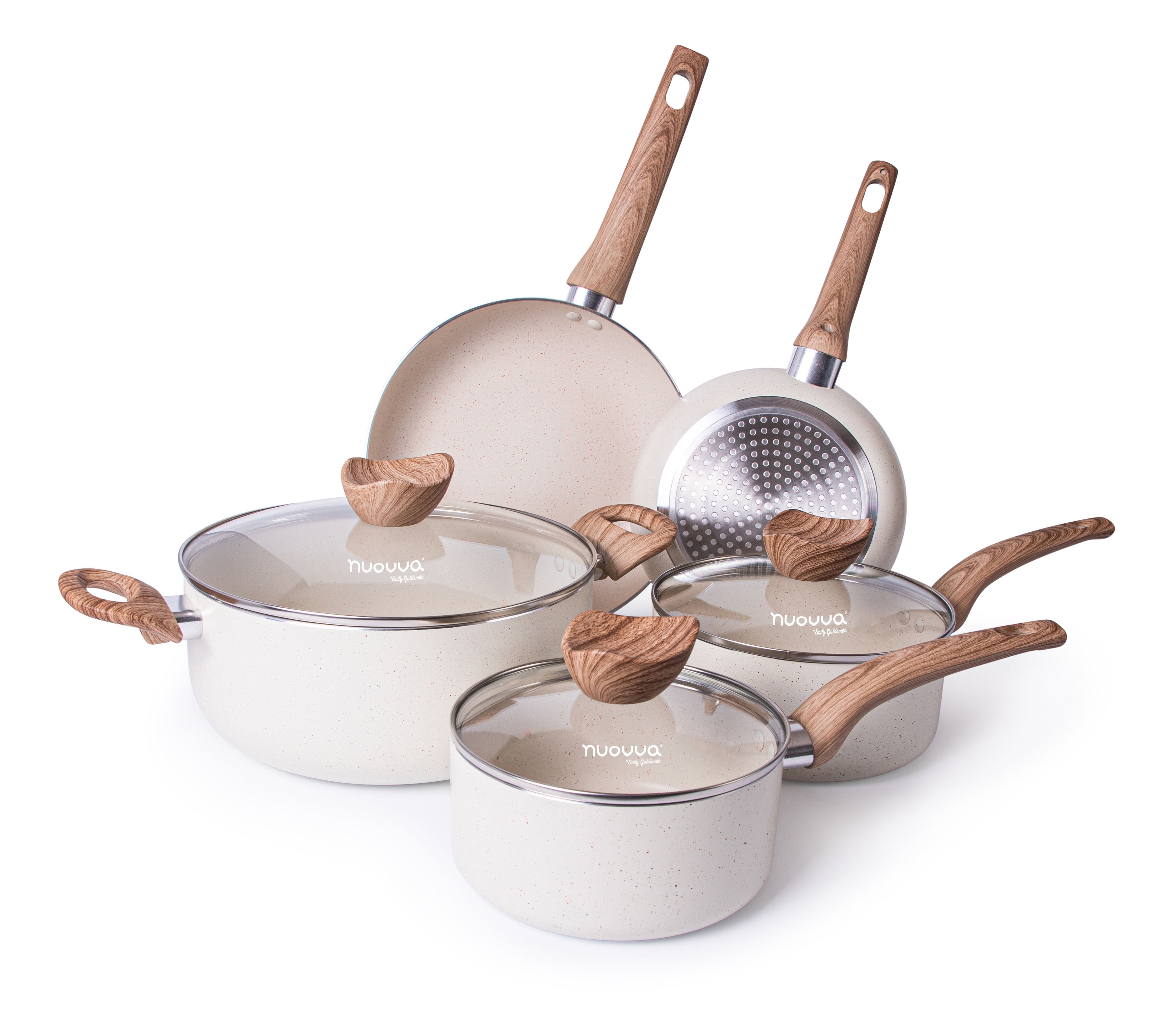 Kitchen Cookware Set of 15, 8, 5pcs With Lids | Cream | Nuovva – Koch ...