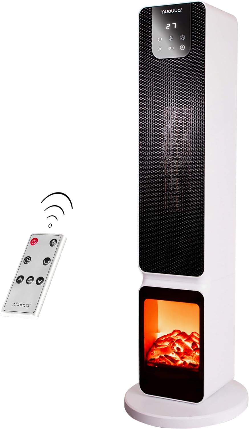 Ceramic Electric Tower Fan Heater with Fireplace Display – Koch & Köchin