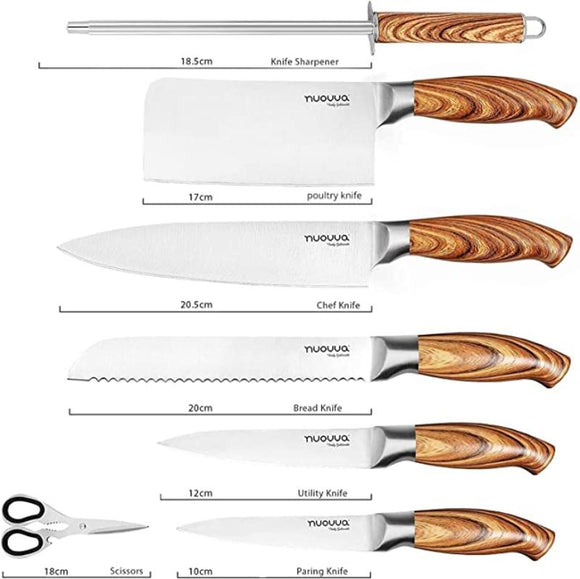 Kitchen Knife Set with Rotating Block 7-Piece Set - Multiple Styles ...